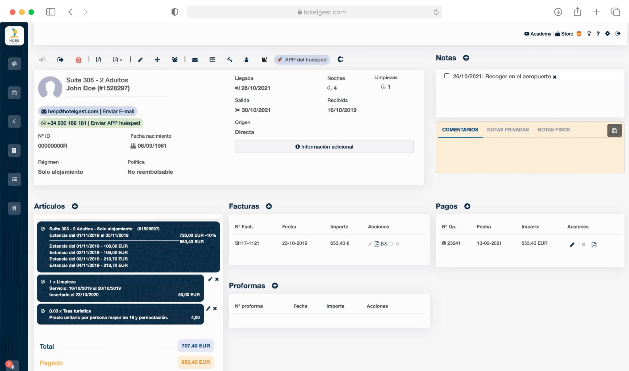 Programa de Gestión Hotelera - hotelgest